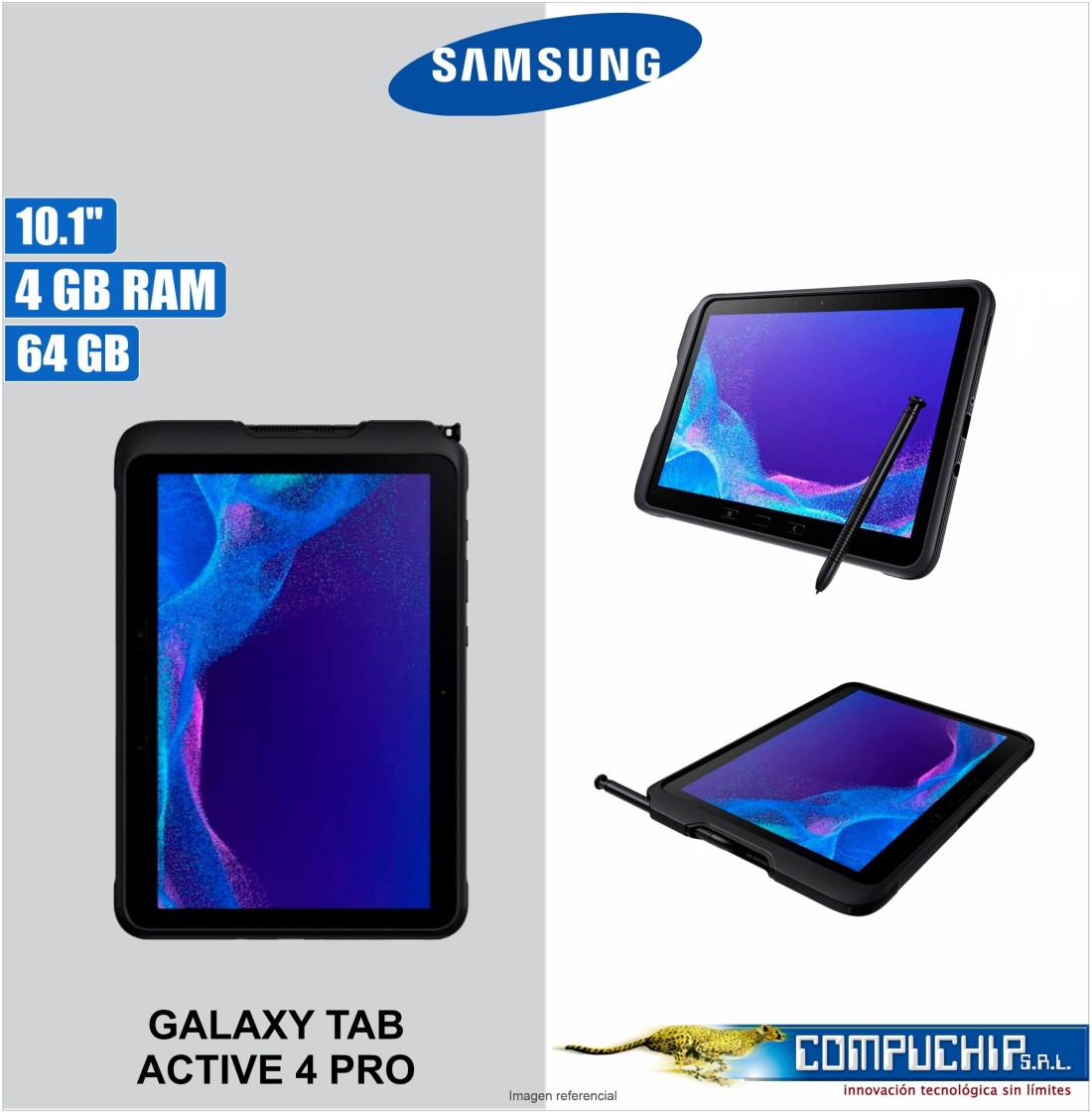 Tablet Samsung Galaxy Tab Active 4 Pro, 10.1" TFT LCD 1920 x 1200 (WUXGA) - SM-T636BZKLPEO